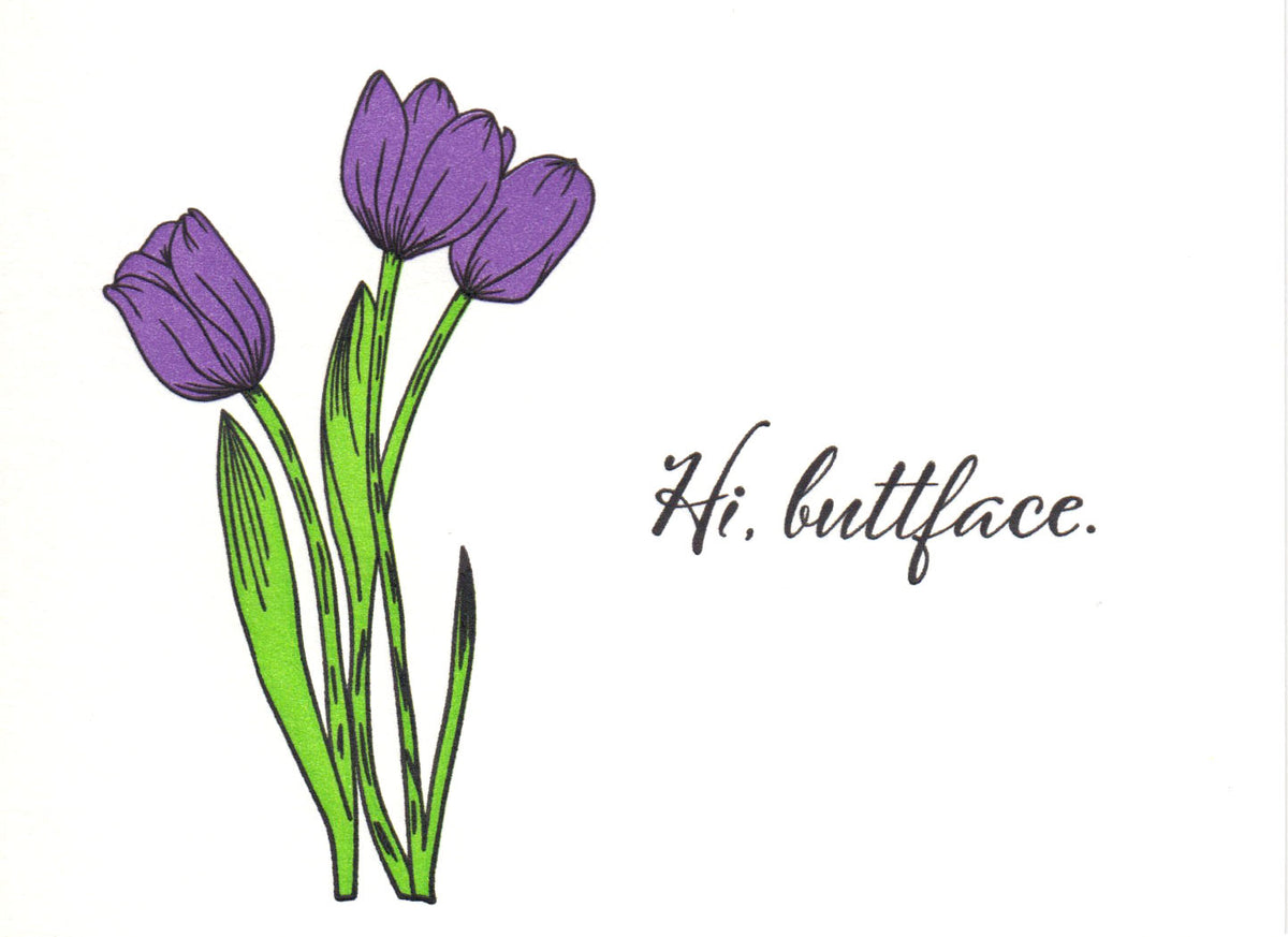 Buttface Flower Greeting Card – LadyPilotLetterpress