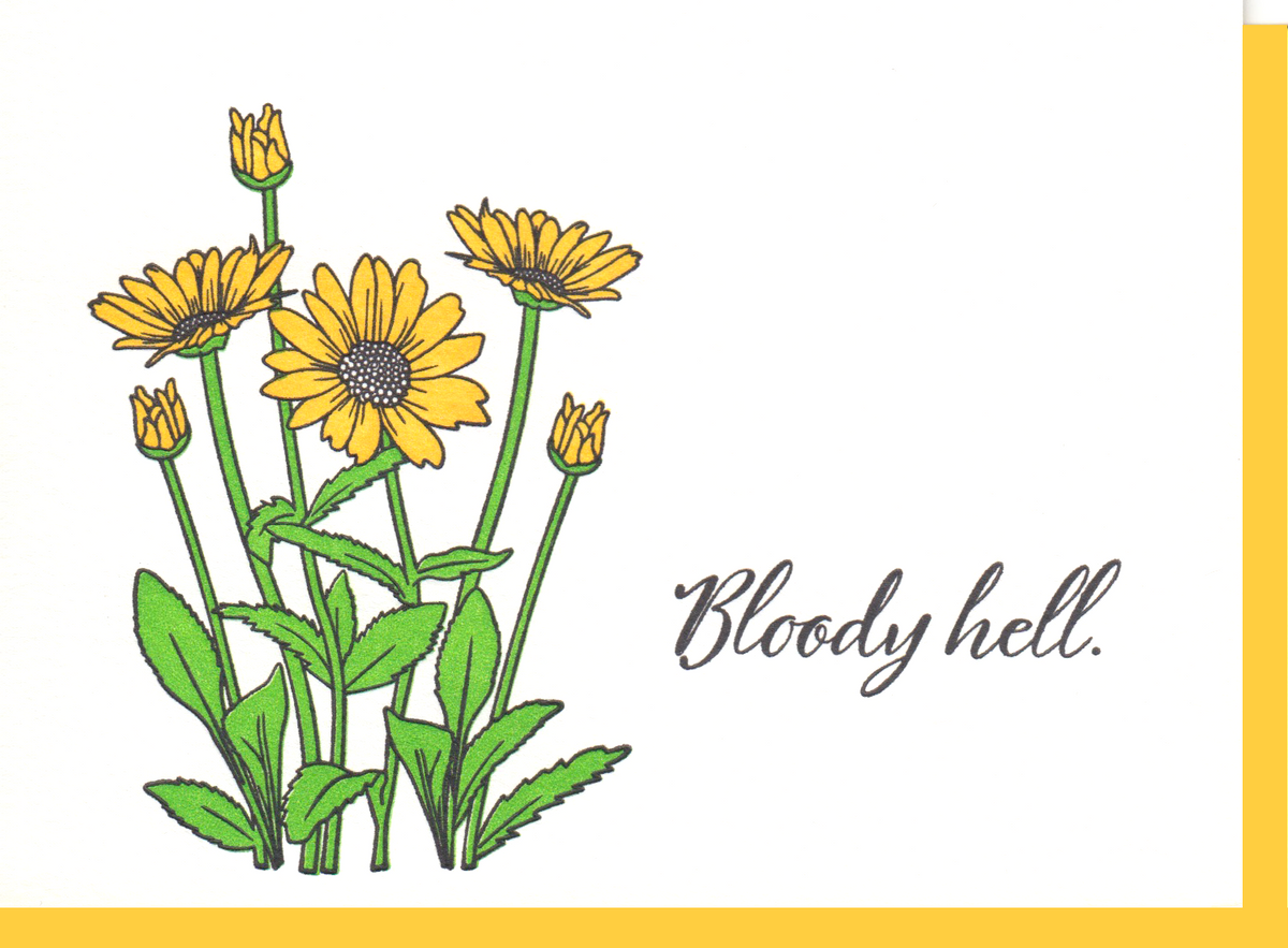 Bloody Hell Flower Greeting Card – LadyPilotLetterpress