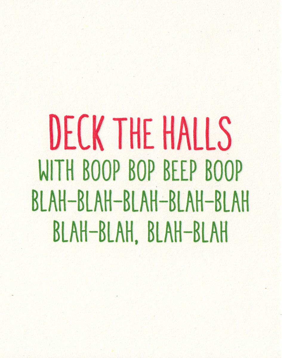 Blah Blah Christmas Greeting Card – LadyPilotLetterpress